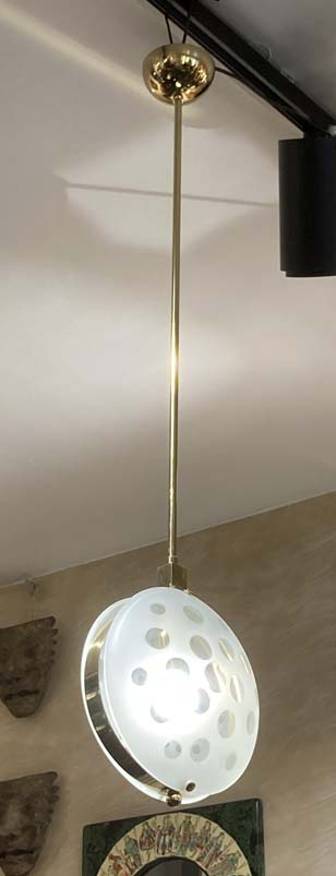 Lampadario Vintage Ottone vetri tondi - Robertaebasta® Art Gallery