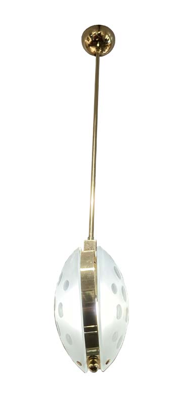 Lampadario Vintage Ottone vetri tondi - Robertaebasta® Art Gallery