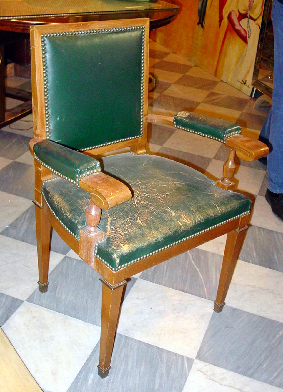 Poltroncina Art Decò Pelle verde - Robertaebasta® Art Gallery